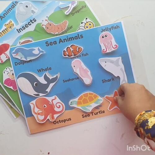 Animals Shadow matching Editable Template for Busy Book, Change Languages