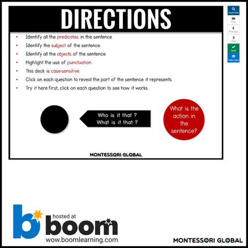 Montessori Sentence Analysis - Series 1 Boom Cards by Montessori Global
