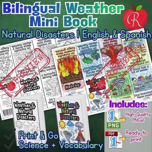 Bilingual Weather Mini Book Natural Disasters English Spanish Emergent ...