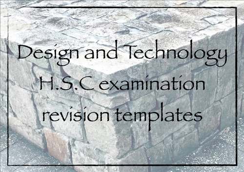 Design and Technology - H.S.C Exam Study cards by Tasstudent | TPT