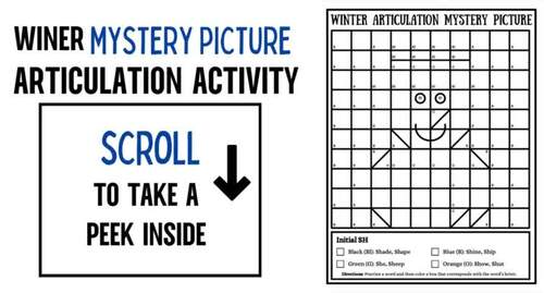 Winter Articulation Mystery Picture: SH, CH, TH, J by Jennie's Speech Room