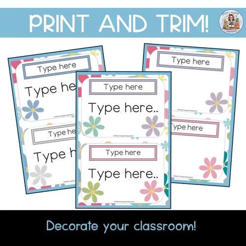 Classroom Decor-Classroom Job Charts for P-6 Classrooms, Pastel Daisy Theme