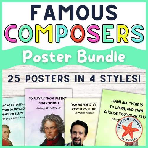 Famous Composers Posters Bundle | Music Classroom Decor Bulletin Board