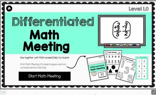Differentiated Math Meeting Level 1 by The Autism Helper | TPT