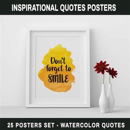 Inspirational Quotes Watercolor Printable Classroom Posters | Back to ...