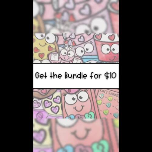 Valentine's Day Addition & Subtraction (Within 20) Math Craft Bundle