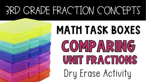 Math Task Box: Comparing Unit Fractions (3rd Grade) by Divide by Zero