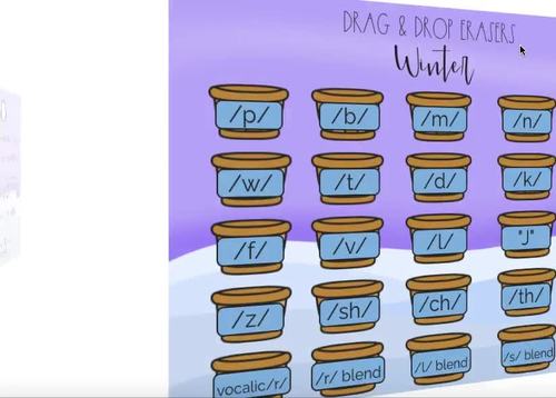 Drag & Drop Mini Eraser Articulation Boom Cards | Winter by Thrifty Speechy