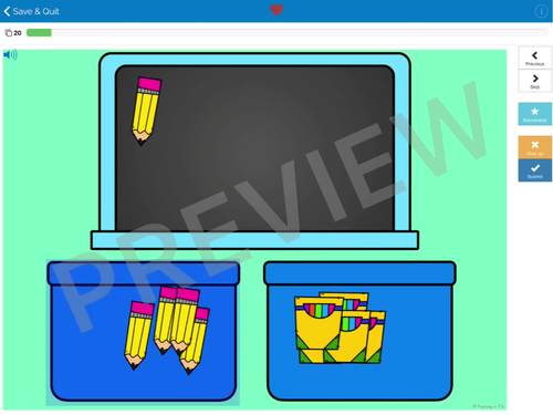 FRENCH Sorting School Supplies Digital Boom Cards™ | Trier la rentrée