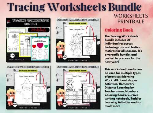 Tracing Worksheets Bundle by English For Kids ABC | TPT