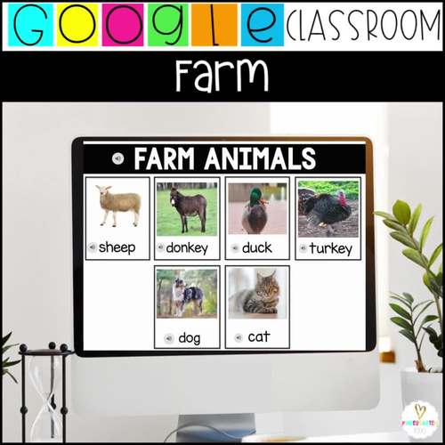 Google Classroom™ Seesaw Distance Learning Farm Slides Digital Learning