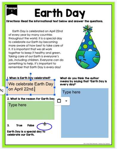 Earth Day Reading Passages DIGITAL ONLY by A Grace Filled Classroom