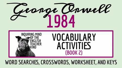 1984 Book 2 Vocabulary Activities | Crossword Puzzle | Word Search ...