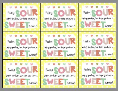 Sour Patch Kids End of Year Gift Tag by Highs and Lows of a Teacher