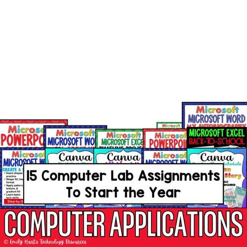 BACK TO SCHOOL - COMPUTER APPLICATIONS BUNDLE - 15 Projects to Begin ...