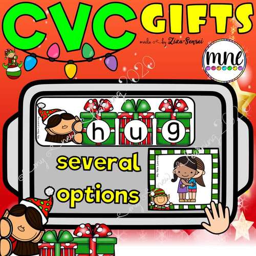 Christmas Phonics CVC Gifts Build-up Activity And Word Work Worksheets Pack