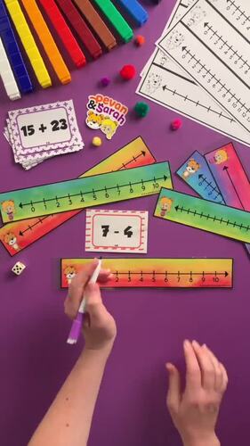 Rainbow Number Lines | Counting, Number Patterns, Addition/Subtraction ...