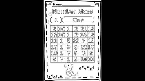 Number Maze : Dinosaur: Counting 1-25 | Math Game by Taro Creator