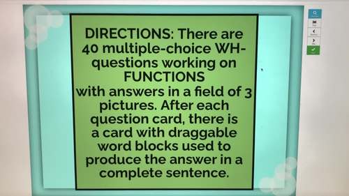 SPEECH THERAPY BOOM CARDS™: FUNCTIONS Multiple Choice WH- Questions ...