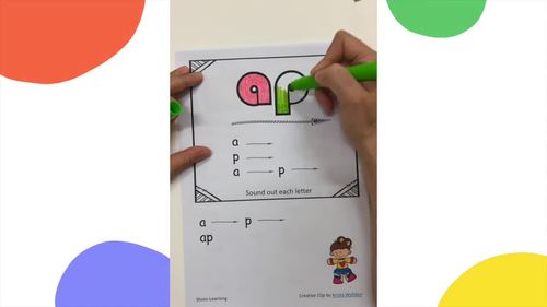 AP Word Family CVC Blend Worksheet – Phonics & Writing by Shoto Learning