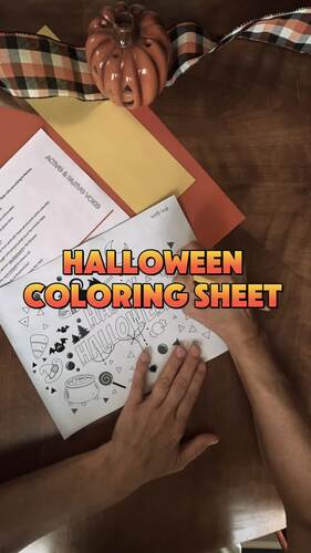Active and Passive Voice Halloween Coloring Sheet Grammar Activity