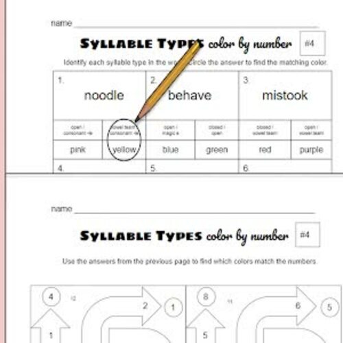 Syllable Types Games and Activities BUNDLE - 2 Syllable Word Decoding