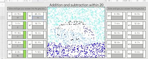 Digital Math Pixel Art | 3rd Grade Fluency Addition and Subtraction ...