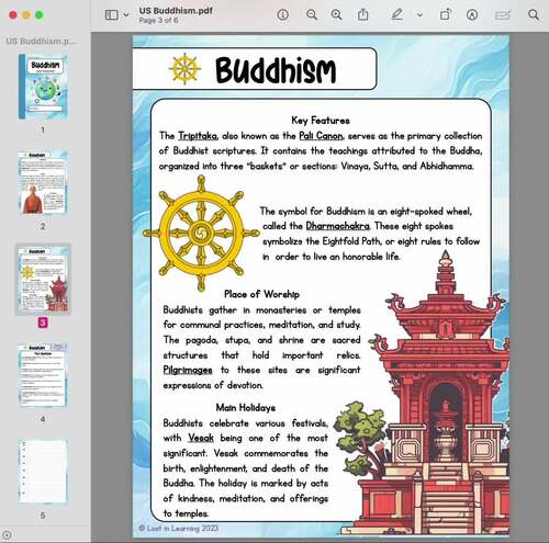 Buddhism || World Religions || Guided Reading Comprehension || Text & Qs