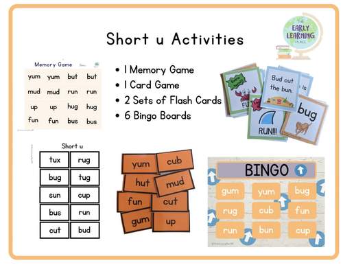 Short Vowel CVC Worksheets and Activities - Short u (Science of Reading ...