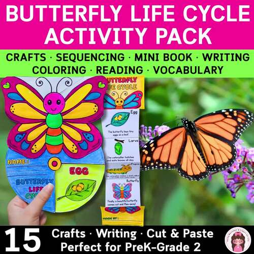 Butterfly Life Cycle Worksheets, Activities & Crafts | PreK to Grade 2