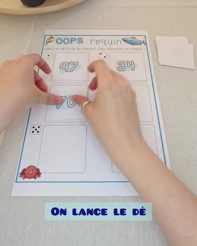 French Numbers BOARD game - OOPS requin - Les nombres 1-100 by The ...
