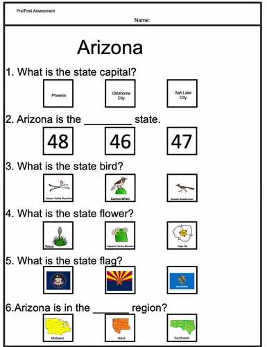 Arizona Worksheets 50 States, Special Education by ALL ABOUT SPED with ...