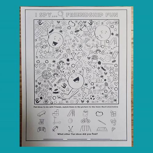 Friendship Skills Activities Word Search Maze Color by Number I Spy