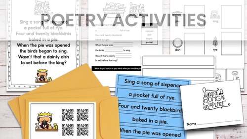 1st Grade Poetry Center Activities - Nursery Rhymes Bundle Set 5