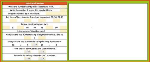 1st or 2nd Grade Math Spiral Review Bundle: Week 4 by It's Math-gic