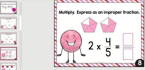 Multiply Fractions by Whole Numbers Google Slides, PowerPoint, and Task ...