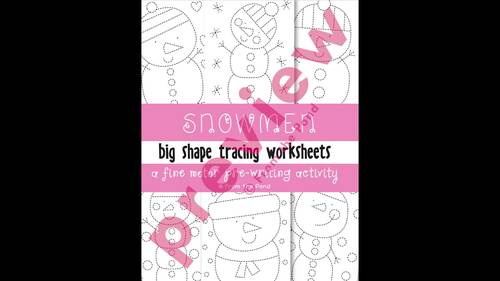 Snowmen Tracing Pages for Winter Activities by From the Pond | TPT