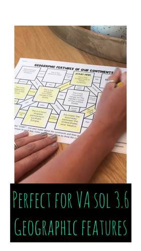 SOL 3.6 Geographic Features Maze Activities by Abram Academics | TPT