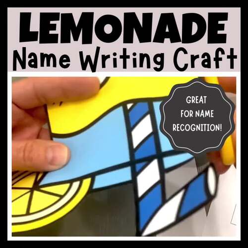 Summer Lemonade Name Craft by Create 25 Printables | TPT
