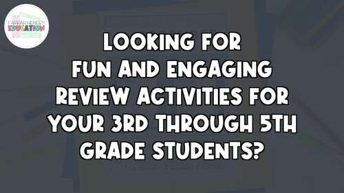 3rd, 4th, & 5th Grade December No-Prep Review Activities for Winter