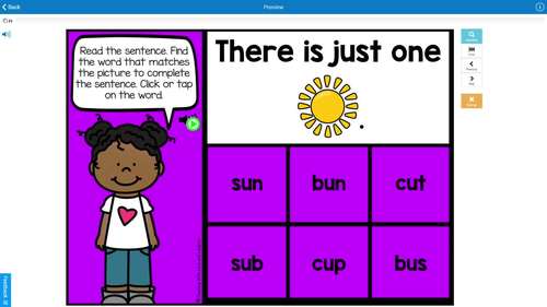 Sight Word and Short u CVC Word Sentences Boom Cards™ | TPT