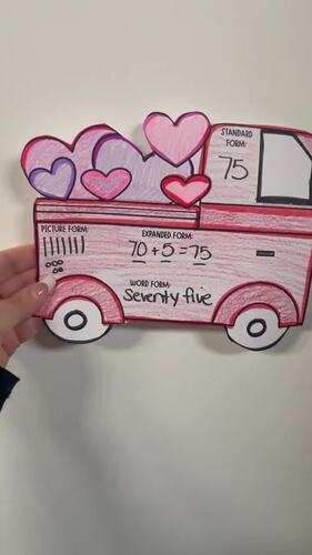 Valentines Day Math Place Value Craft Bundle by The Teaching Diva Corner
