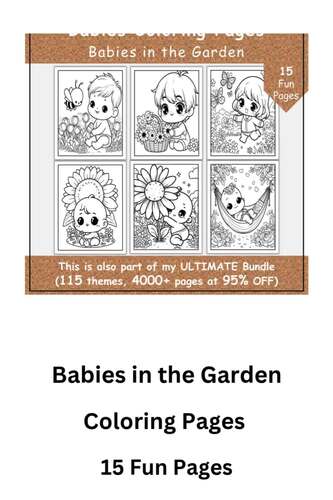 Babies Playing in The Garden Coloring Pages | Printable Coloring Book ...