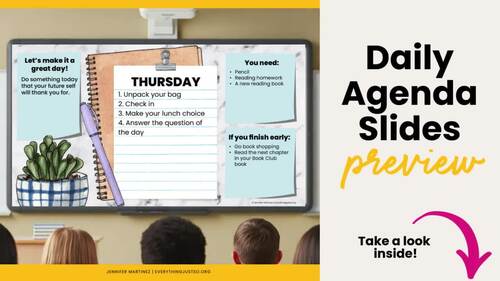 Daily Agenda Slides - Editable Google Slides Template Succulent Theme ...