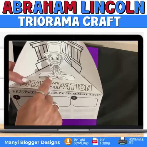 Abraham Lincoln Craft Cut and Paste 3D for 2nd grade-President Triorama ...