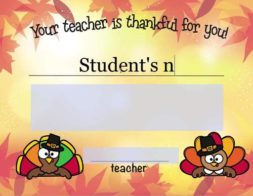 'Your Teacher is Thankful for you' certificates! Distance learning ...