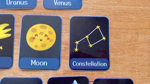 Solar System Flash Cards Pdf, Space Flashcards Printable, Three Part Cards
