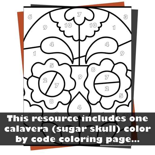 Day of the Dead Self-Esteem Color by Number I El Día de los Muertos