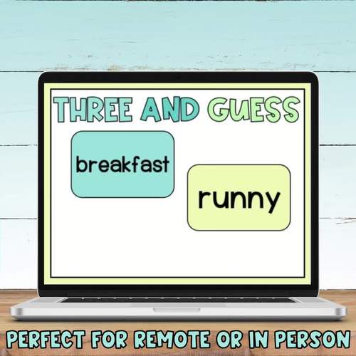 Distance Learning: Three and Guess! Morning Meeting Zoom Game Virtual Game