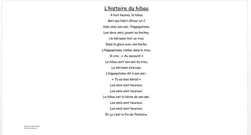 La chanson du H - Song - Audio File - Distance Learning | TPT